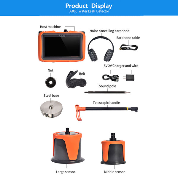 L6000 Outdoor Pipeline Water Leak Detector collects Leaking Sound Sign ...